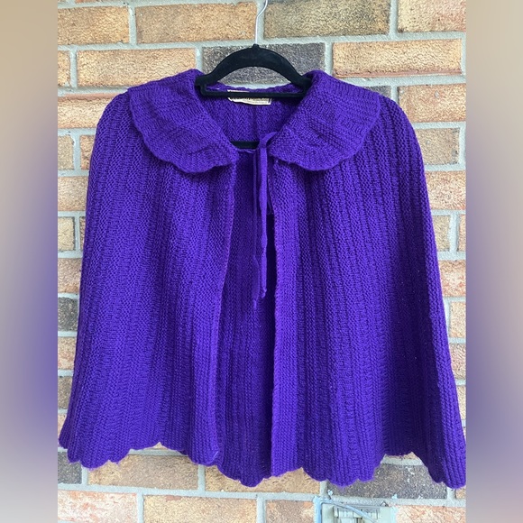 Hercules | Jackets & Coats | Vintage Purple Knit Cape | Poshmark